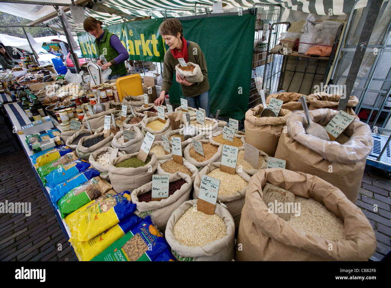 Sunday fair natural food shop, Amsterdam, The Netherlands Stock Photo ...
