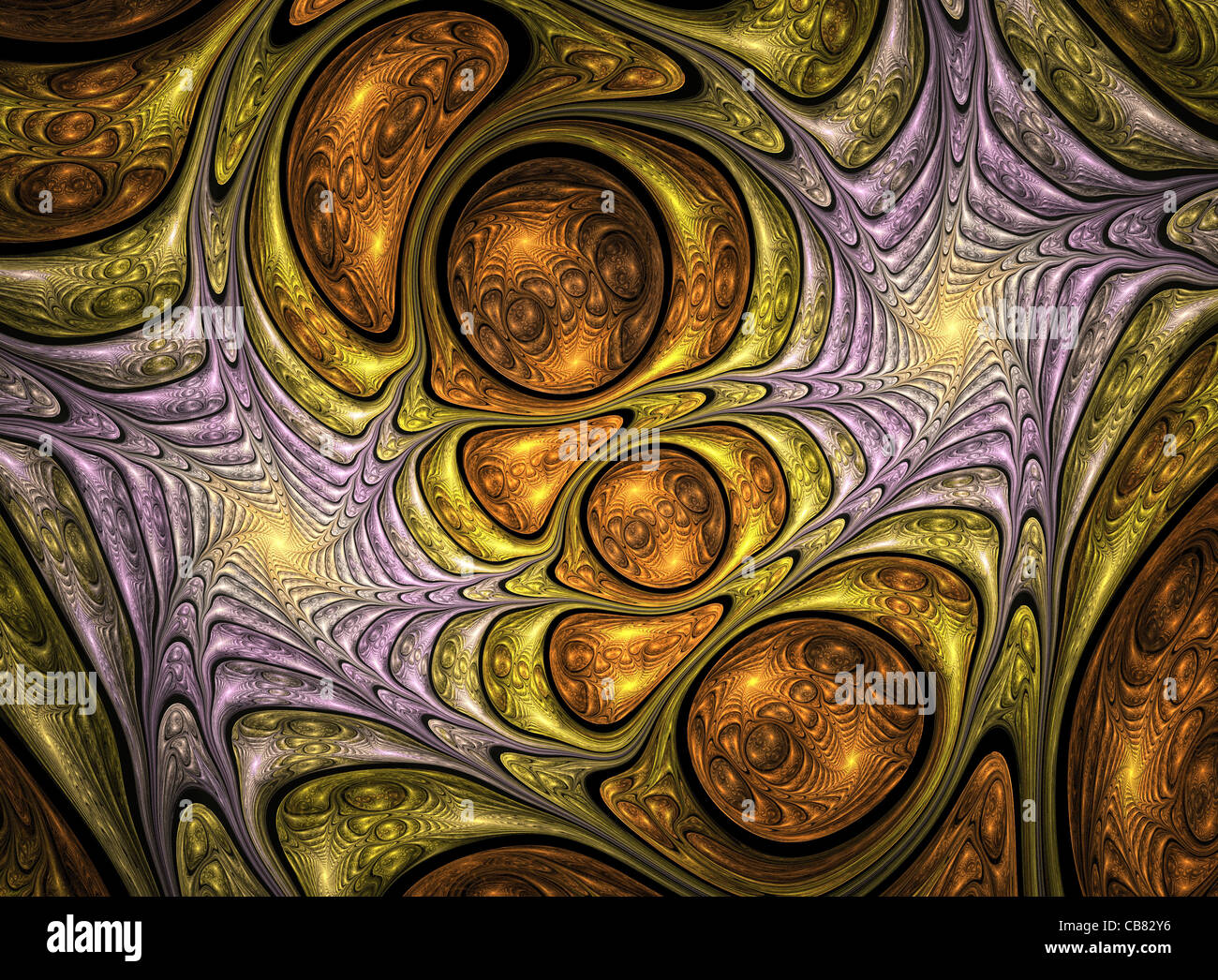 Computer Generated Fractal Art Spider Web And Balls Stock Photo - Alamy