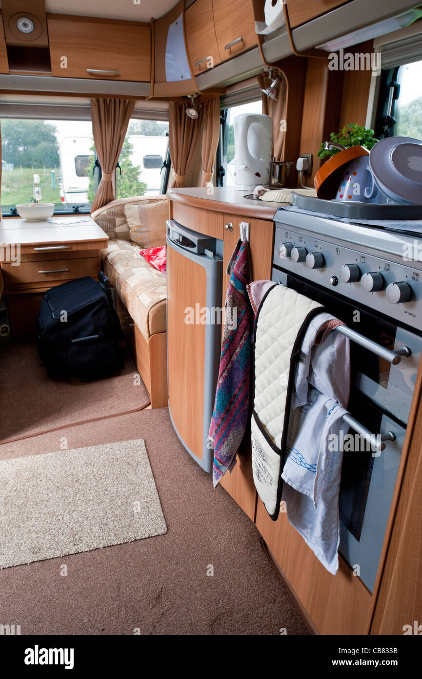 interior of touring caravan Stock Photo - Alamy