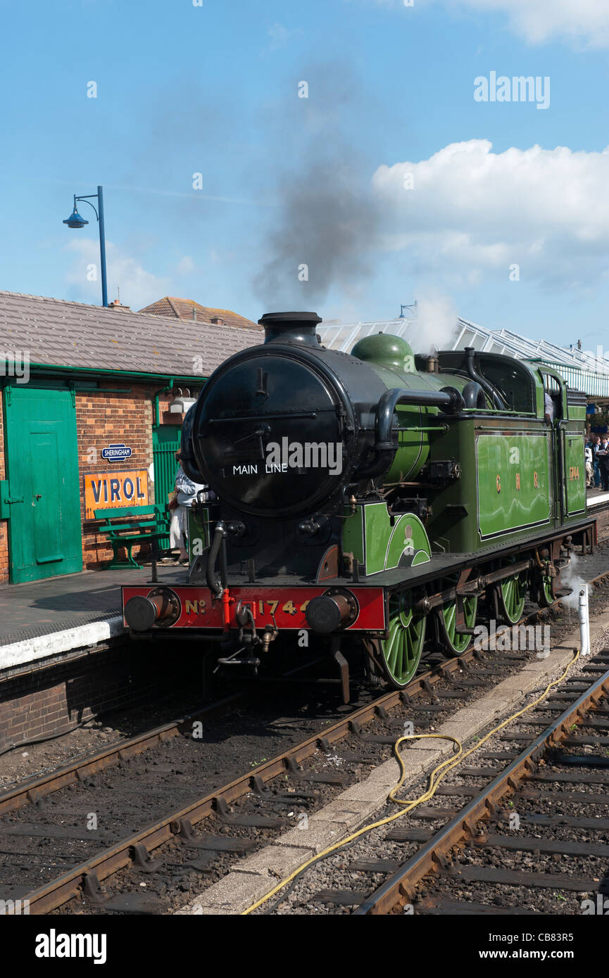 steam train waiting at sheringham station Stock Photo - Alamy