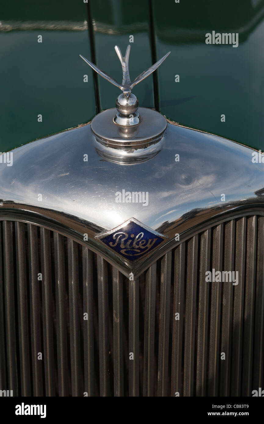 riley car radiator grill end cap emblem Stock Photo - Alamy