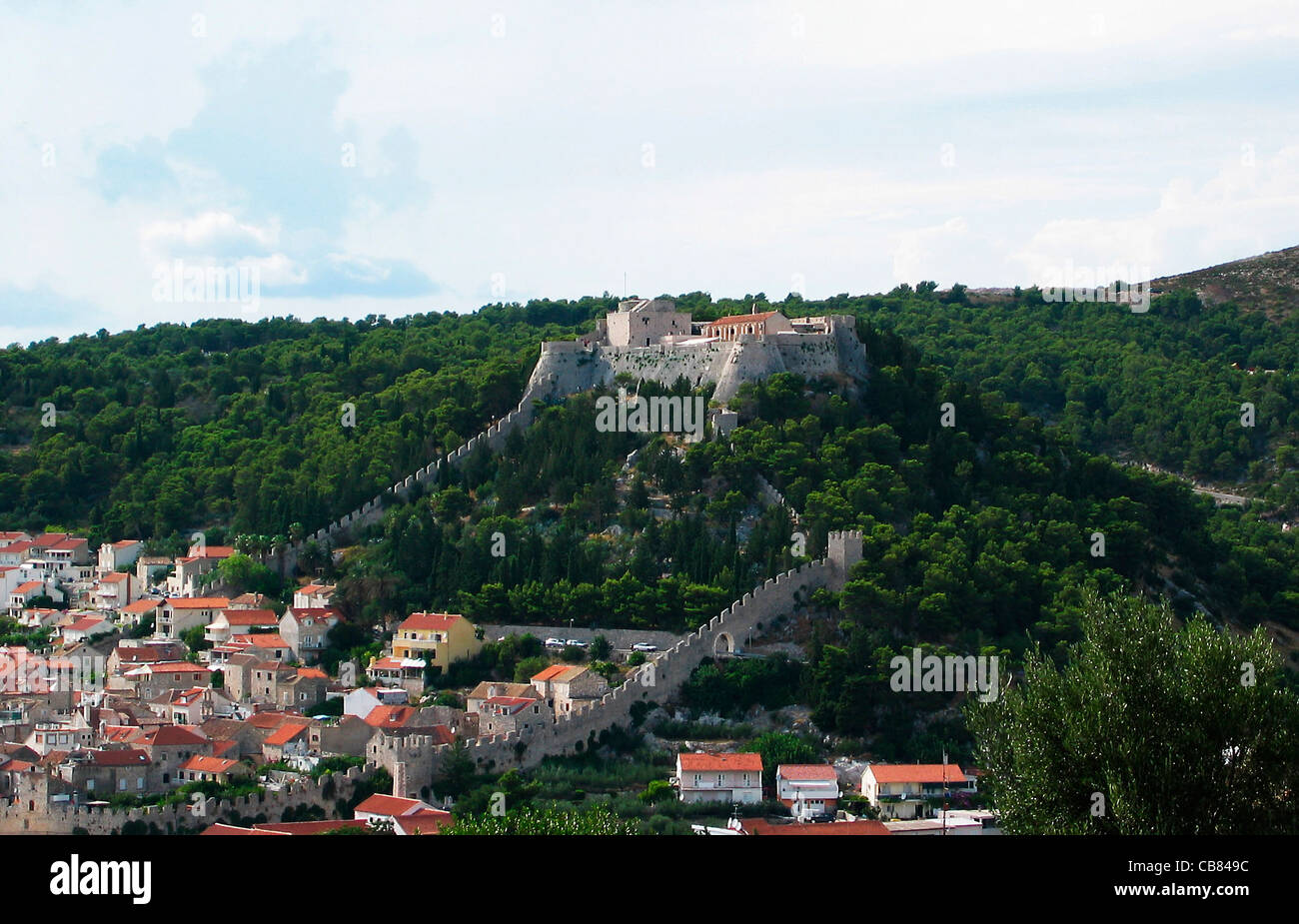 Hvar, island, wall, castle, bulwark, stronghold, fortress Spanjola (CTK ...
