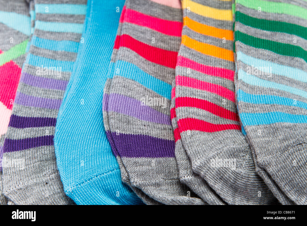 Close up of multicolor stripped socks Stock Photo - Alamy
