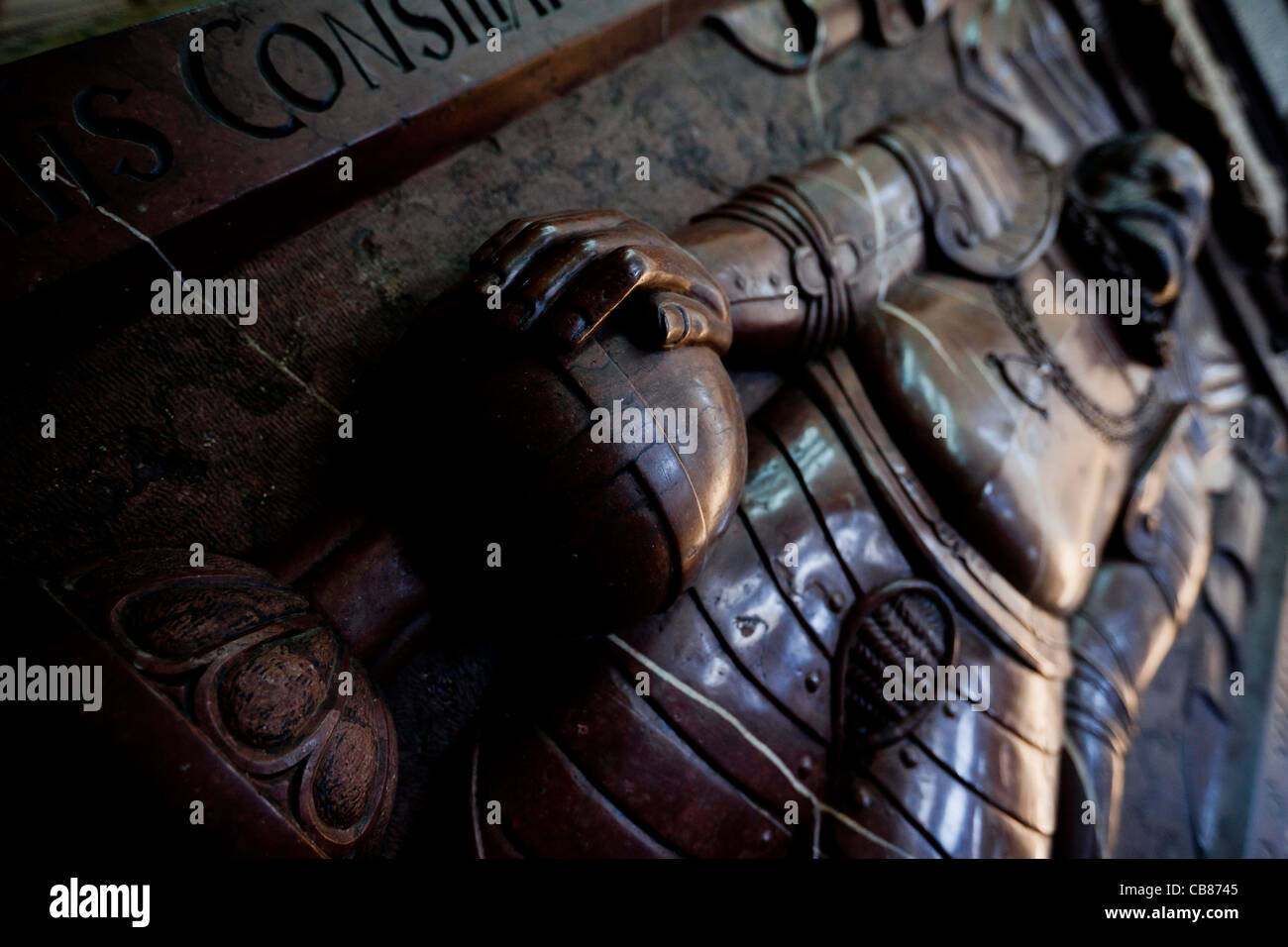 The grave of famous Danish astronomer Tycho Brahe inside the Tyn Church ...