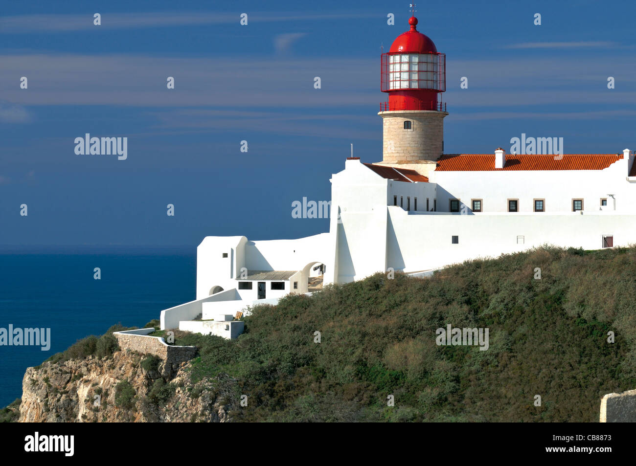 Portugal Algarve Lighthouse Saint Vincent At Cabo De Sao Vicente In