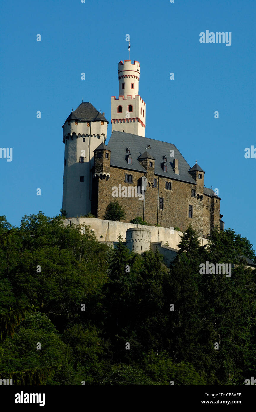 Braubach, Marksburg am Rhein, Mittelrhein, Rheinland-Pfalz, Deutschland ...