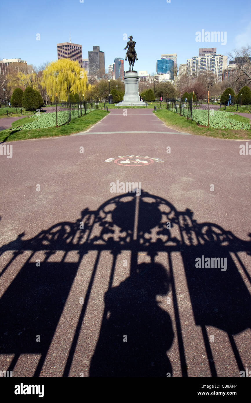 George Washington statue in the Boston Common Public Garden Stock Photo ...