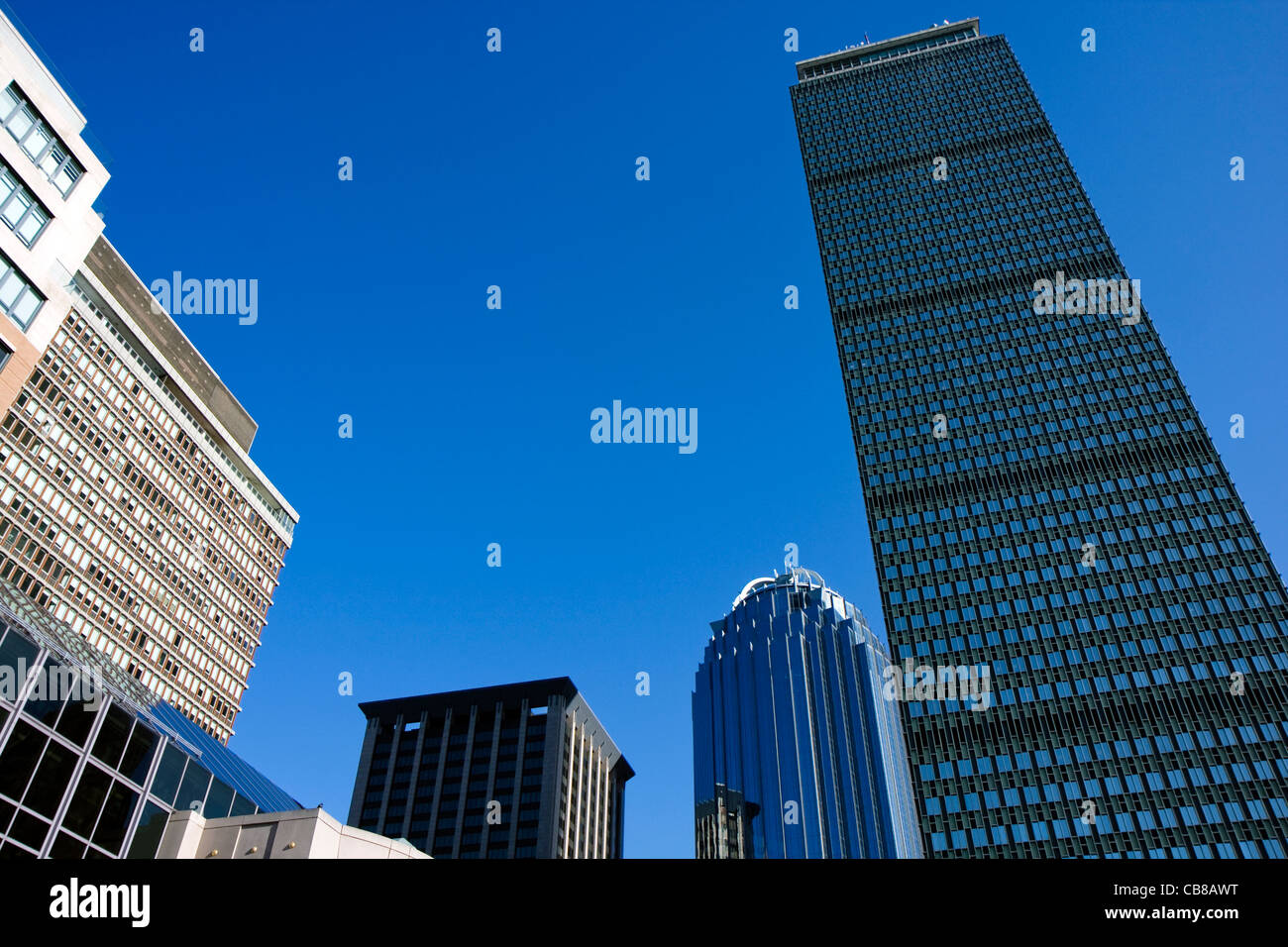 Boston's Prudential building and the architecture around at sunset ...