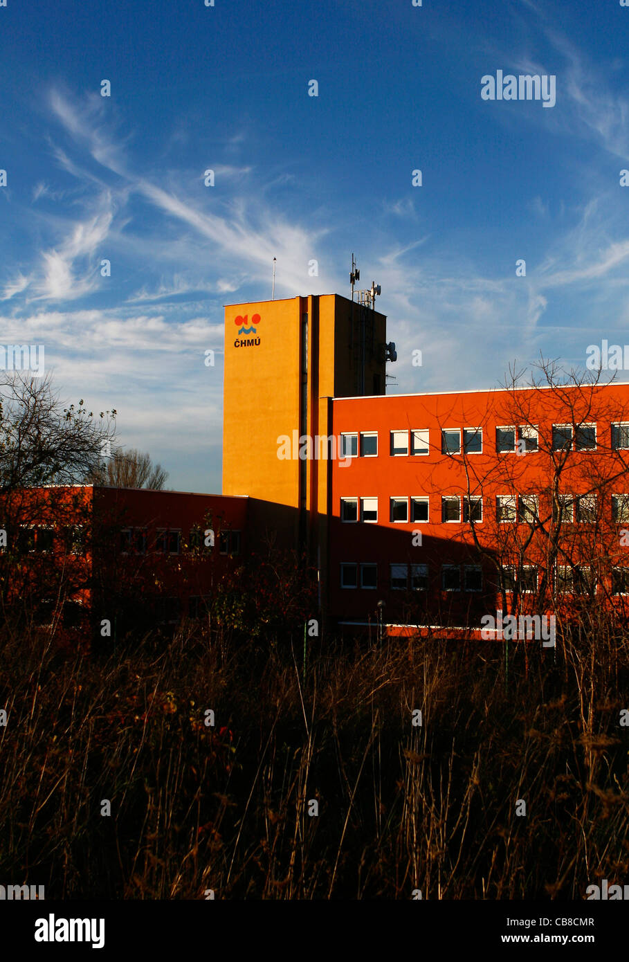 Czech Hydrometeorological Institute (CHMI) building in Prague, sign ...