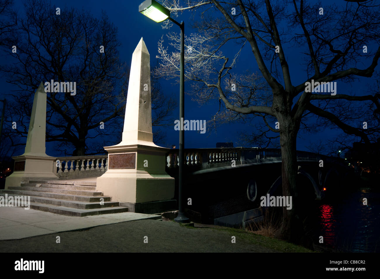 Empty John Weeks bridge over Charles River in Boston and Cambridge, MA ...