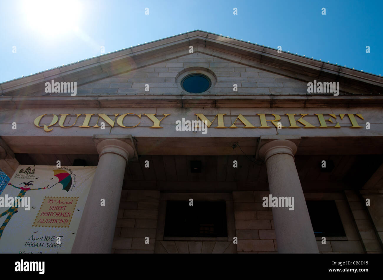 Quincy market building and sign, Boston, MA Stock Photo - Alamy