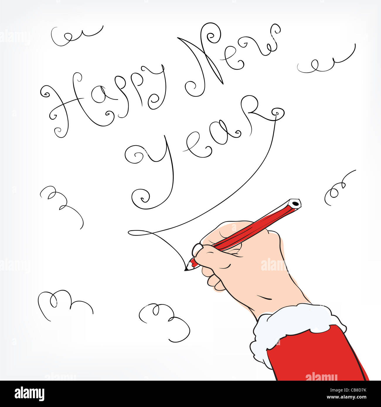 Happy New Year congratulation from Santa Claus Stock Photo - Alamy