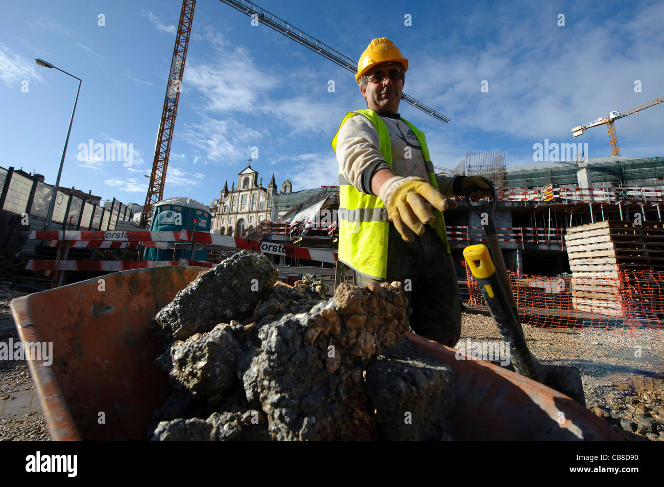 Construction worker at a construction site Stock Photo - Alamy