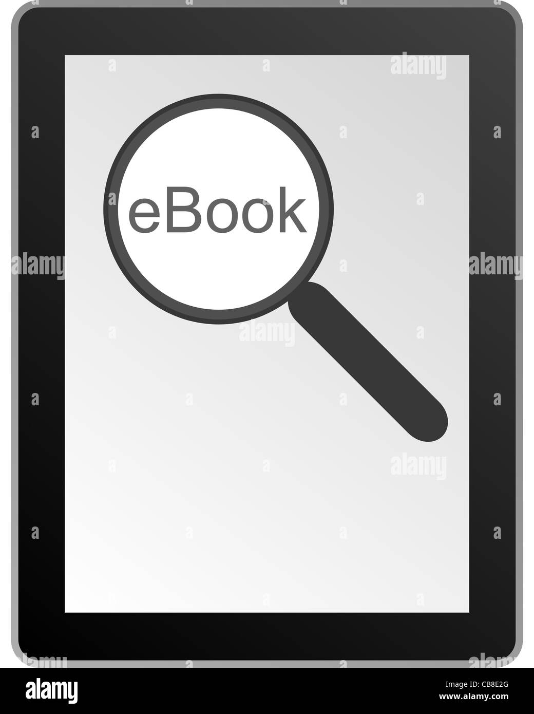 Ebook reader illustration Black and White Stock Photos & Images - Alamy