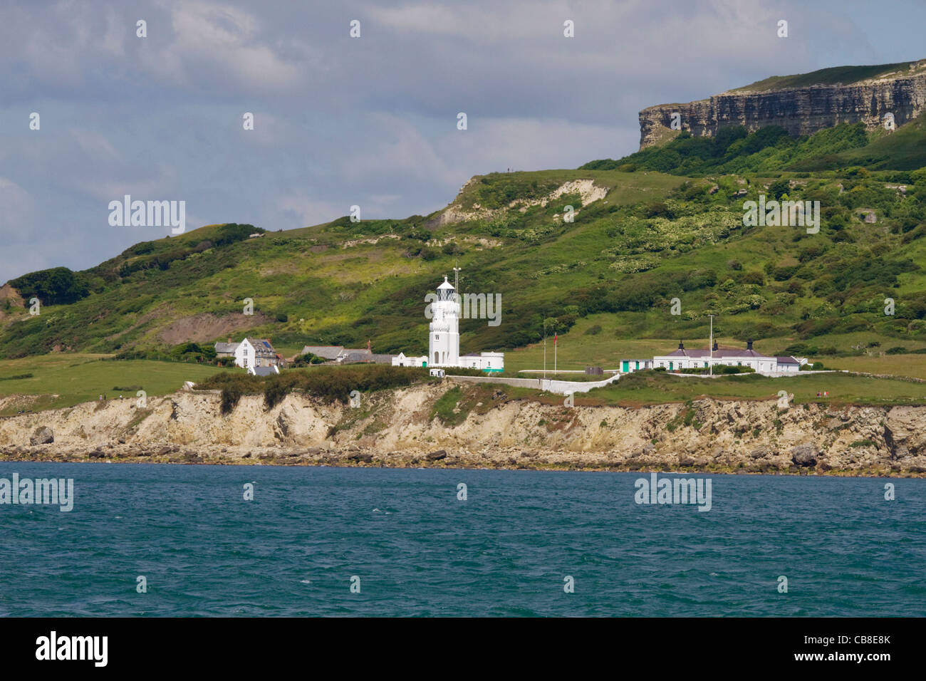 St Catherine's Lighthouse near Niton on the Isle of Wight, viewed from ...