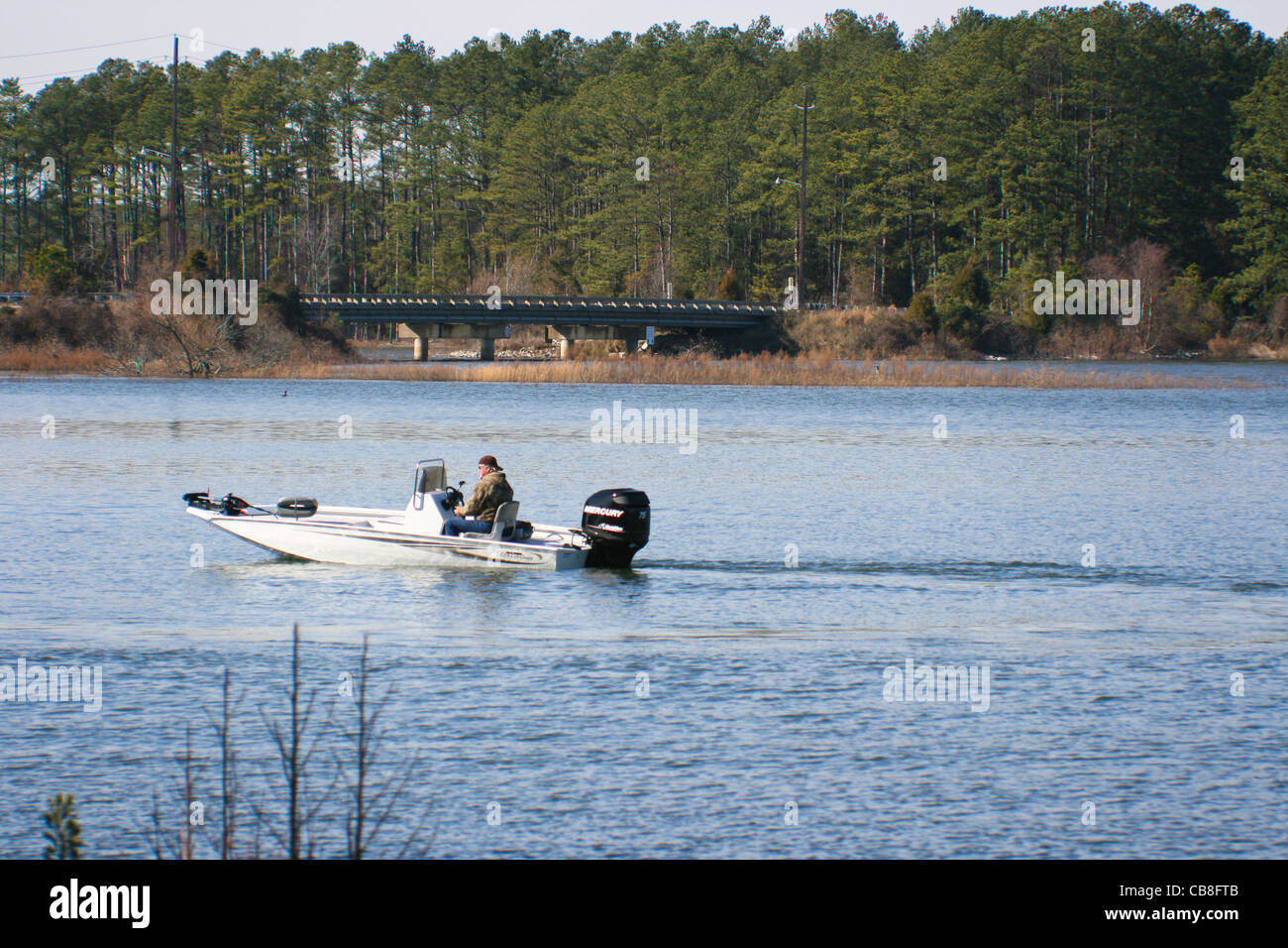 Man Boating On A Lake Stock Photo - Alamy