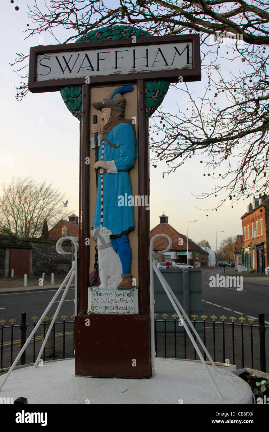 Town Sign Swaffham Norfolk UK Stock Photo - Alamy