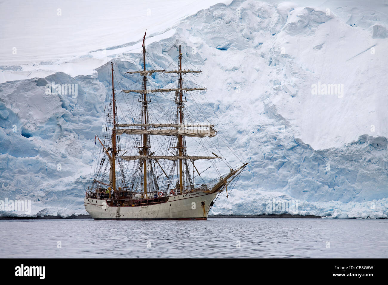 The tallship / three-master Europa, a three-masted barque in front of a ...