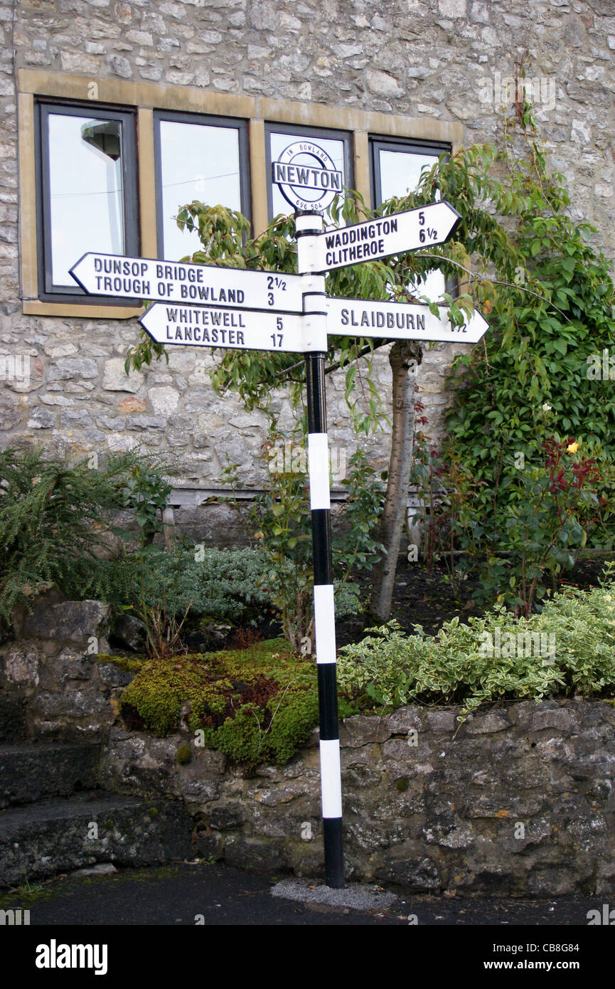 Road sign, Newton, Forest of Bowland, Lancashire, England Stock Photo ...