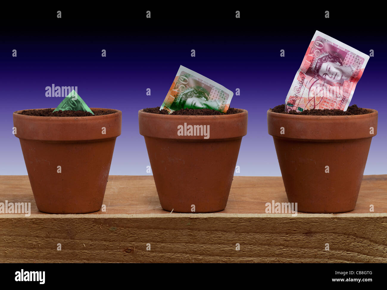 £50 50 pound note seedling growing into UK Bank of England new currency ...