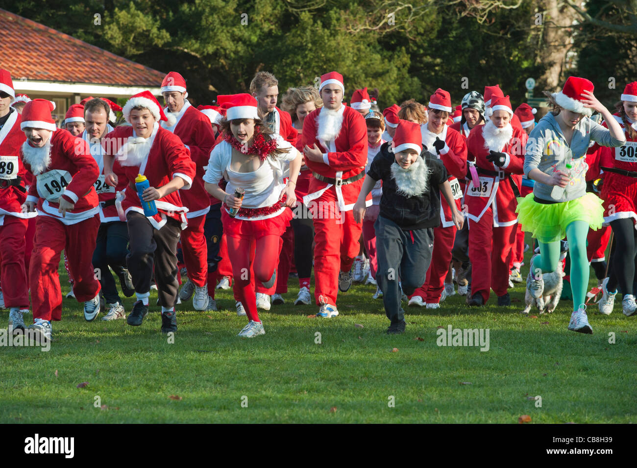 Santa Fun Run for St Michael's Hospice. Hastings. East Sussex England ...