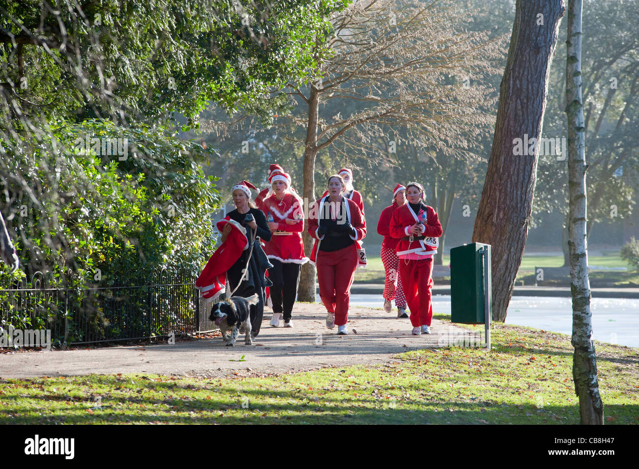 Santa Fun Run for St Michael's Hospice. Hastings. East Sussex England ...