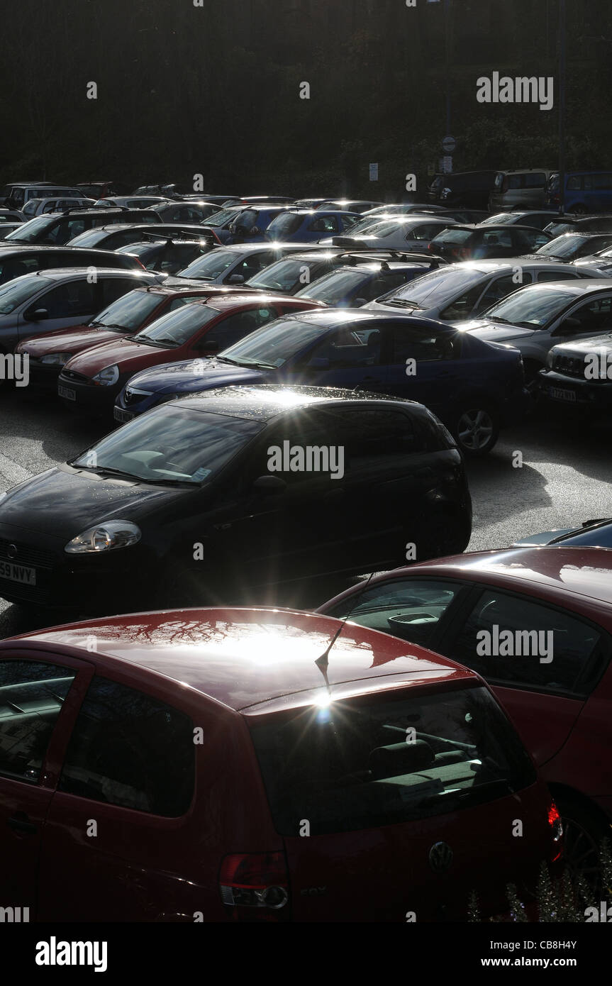 Backlit cars in car park hi-res stock photography and images - Alamy