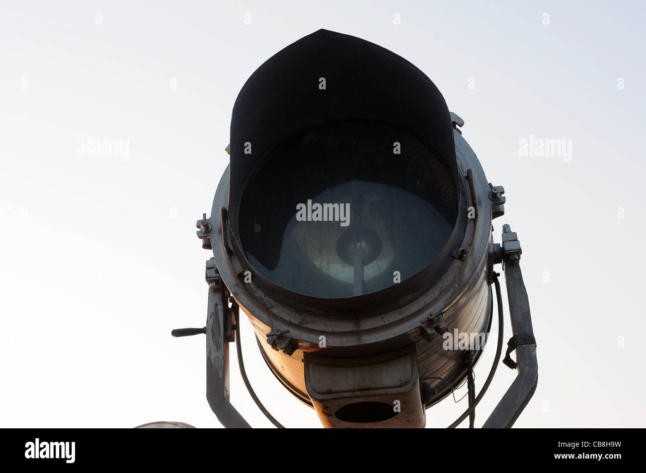 light searchlight night black bright equipment beam lamp dark tower ...