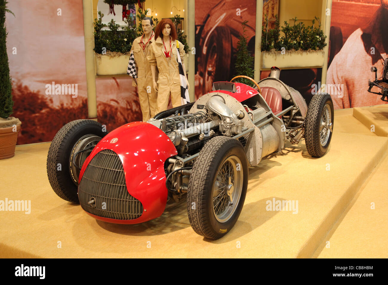Historic Alfa Romeo Racing Car shown at the Essen Motor Show in Essen ...