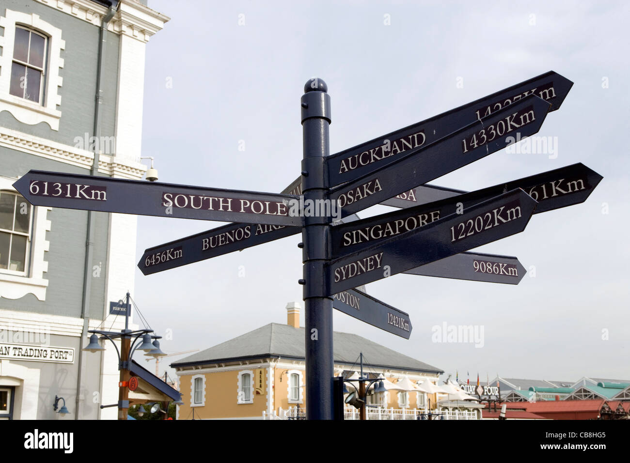 Cape Town: V&A Waterfront signpost Stock Photo - Alamy
