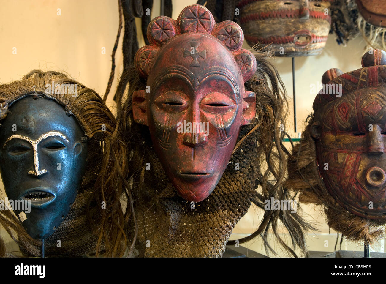 Cape Town: V&A Waterfront - African Trading Post masks Stock Photo - Alamy