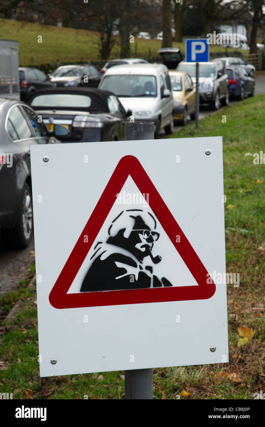 Alfred Wainwright road sign at Grasmere layby Stock Photo - Alamy
