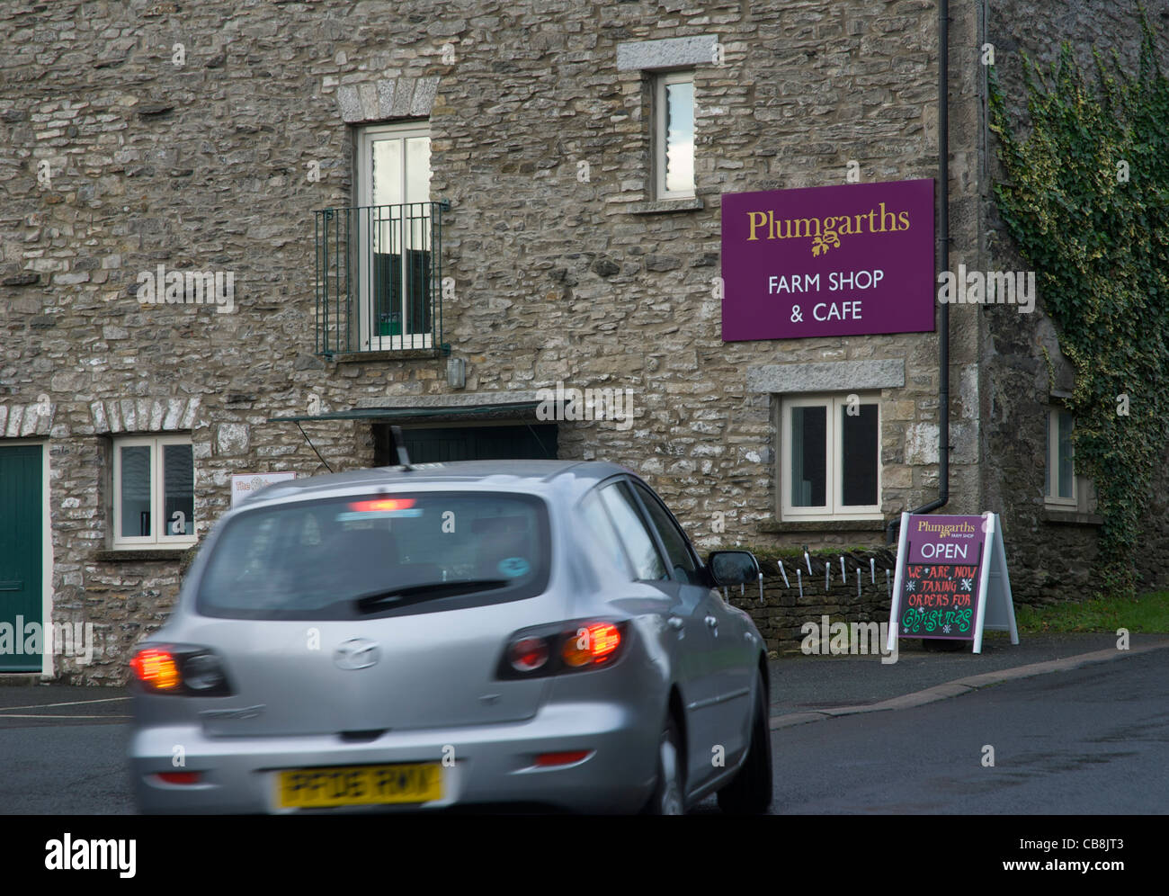 Car approaching Plumgarths Farm Shop and Café, Crook Road, near Kendal ...