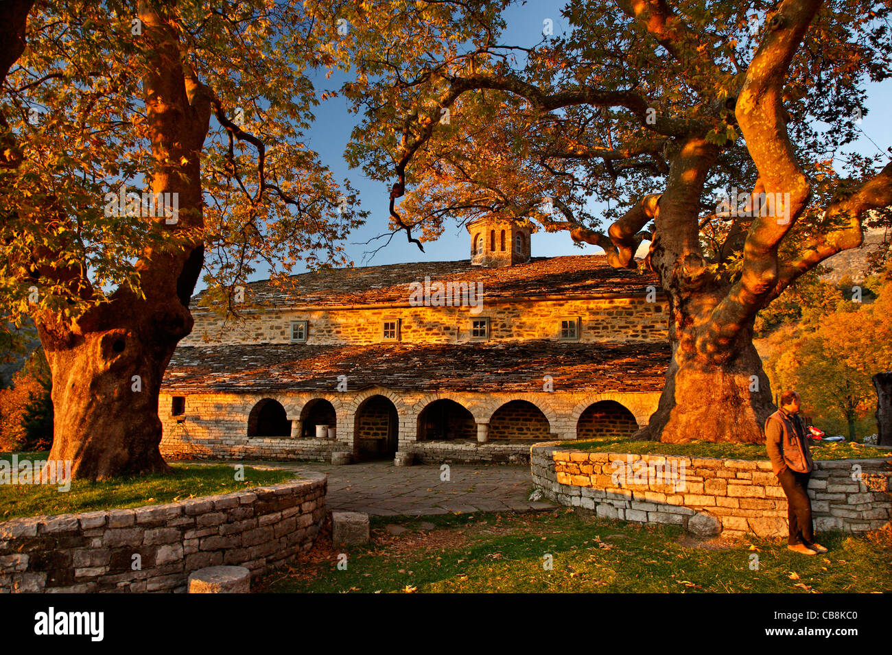The church of Taxiarches in Mikro Papigo village, Zagori region ...