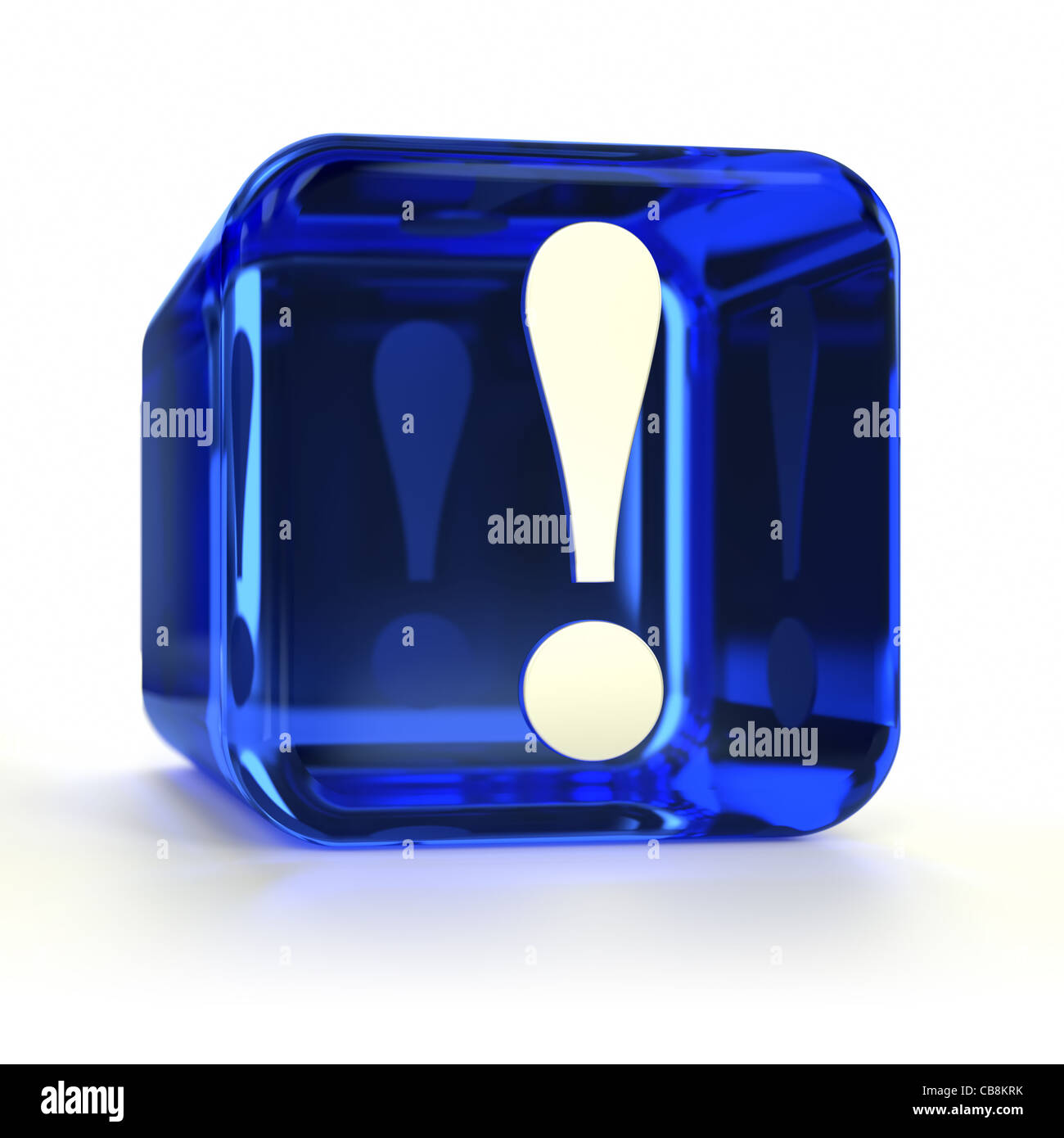 Blue exclamation mark computer icon. Part of an icon set Stock Photo ...