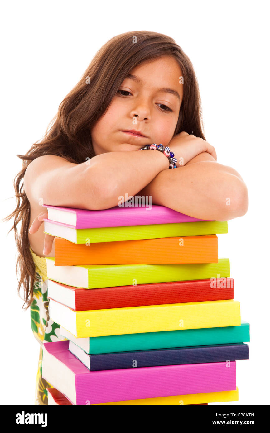 sad little girl worried about her first day of school Stock Photo - Alamy