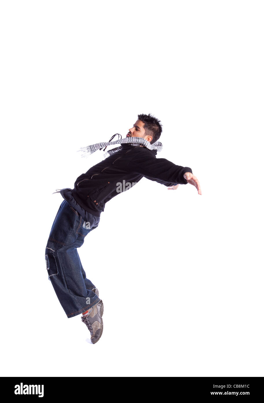 Hip hop dancer showing some movements (isolated on white Stock Photo ...