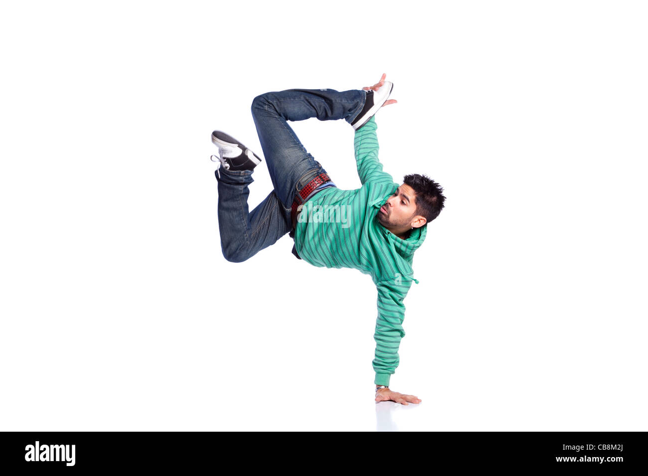 Hip hop dancer showing some movements (isolated on white Stock Photo ...