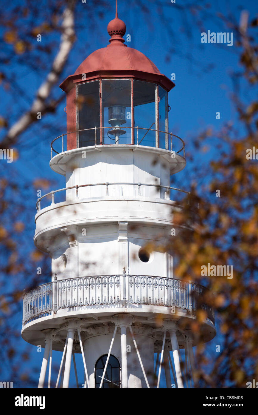 Rawley Point Lighthouse by Lake Michigan in Wisconsin Stock Photo - Alamy