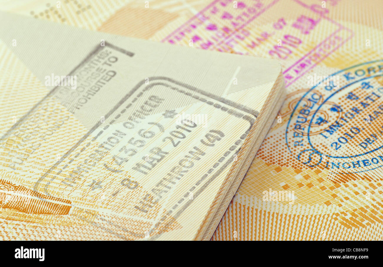 passport immigration stamps Stock Photo - Alamy