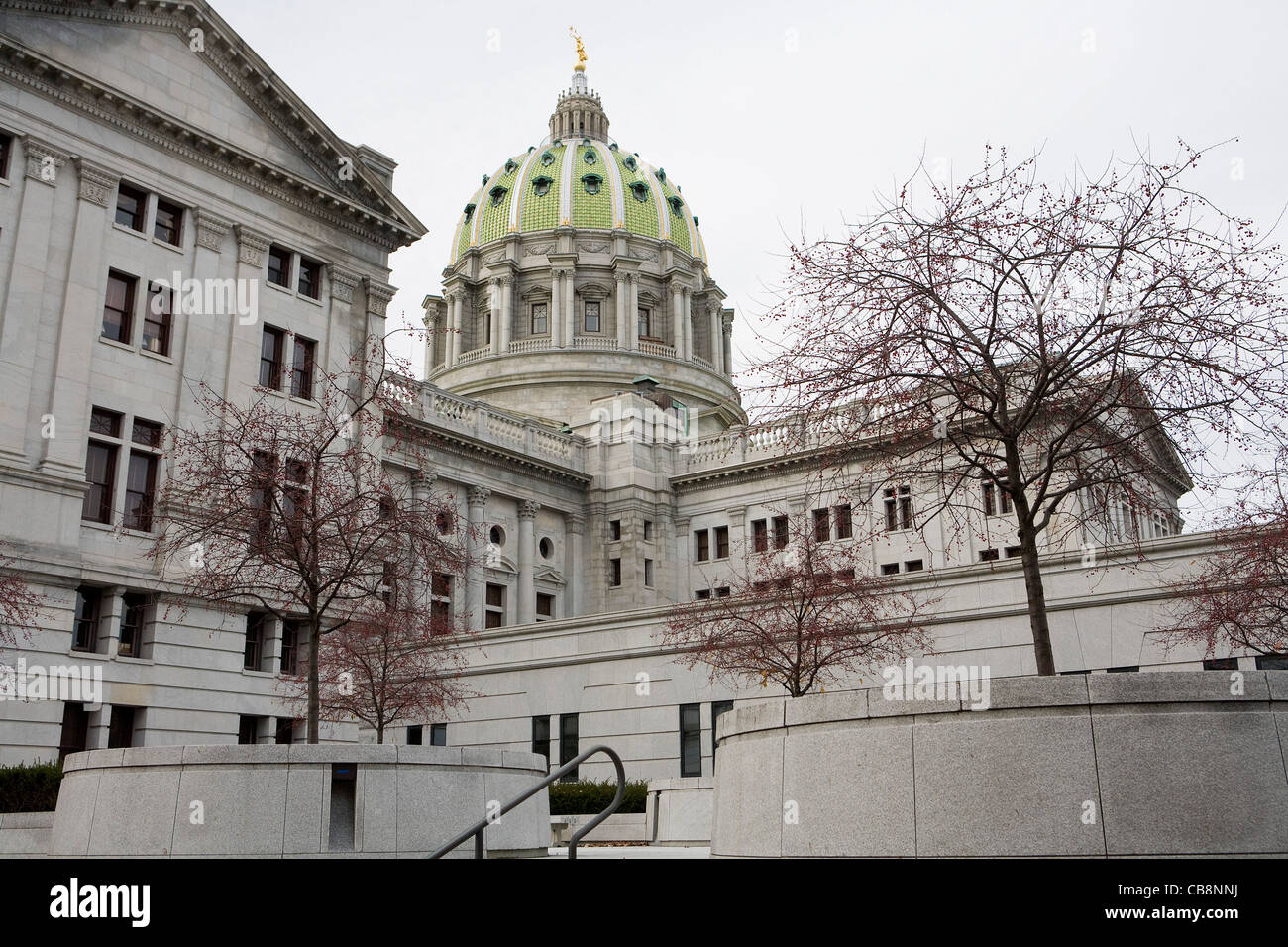 A view of downtown Harrisburg and the Pennsylvania State Capitol ...