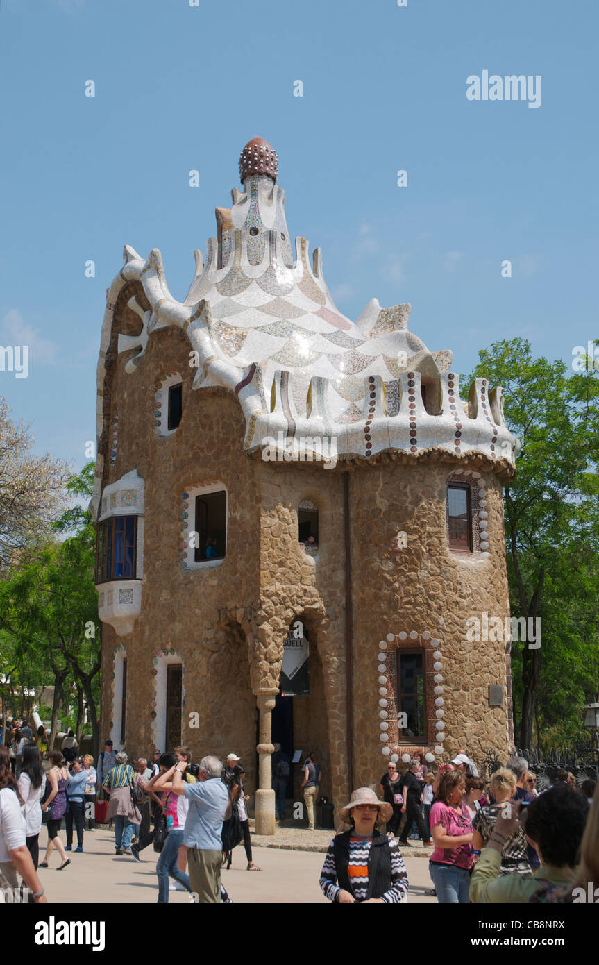 Main entrance to Parc Guell Stock Photo - Alamy