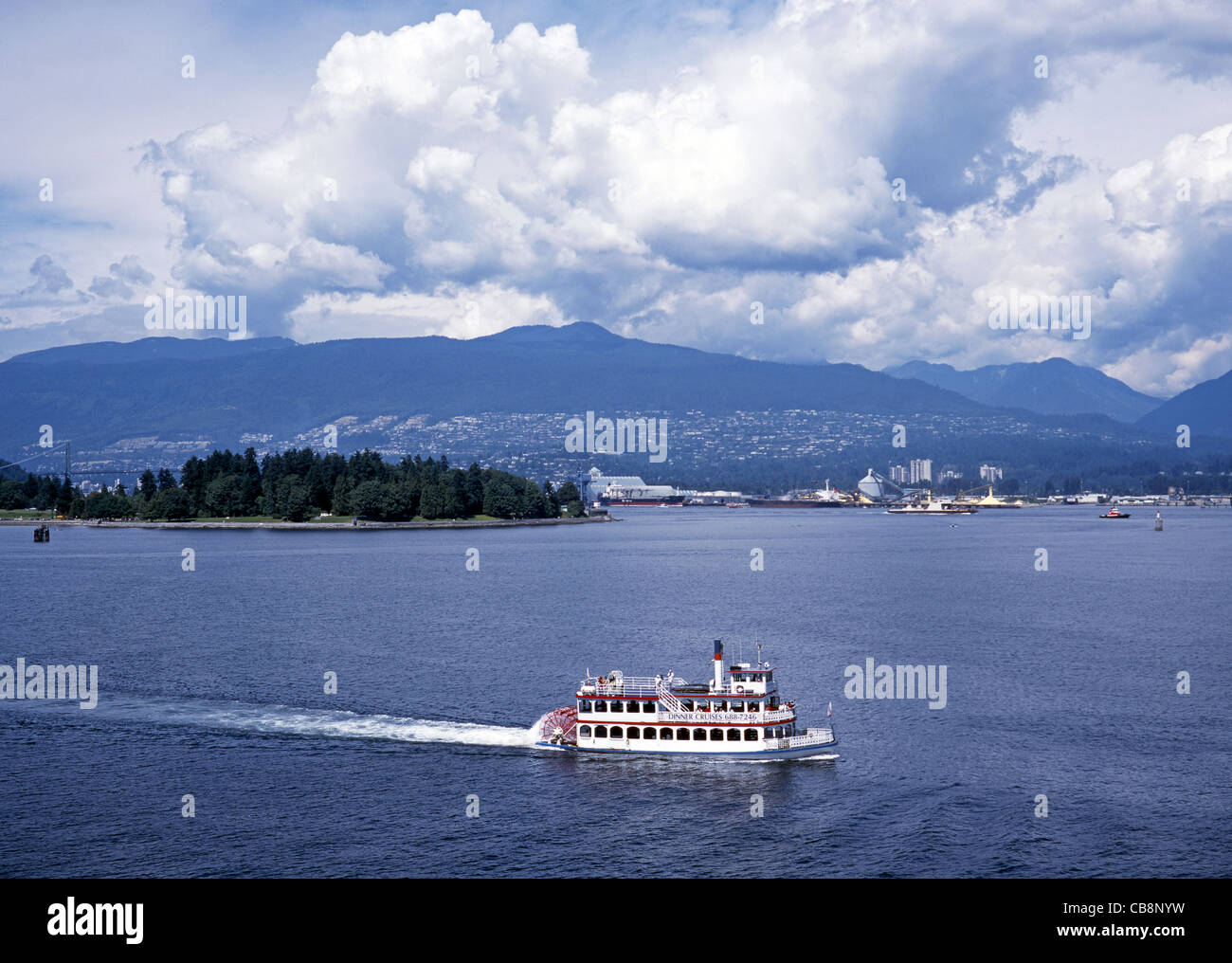 View looking North showing a ferry boat terminal and onward view across ...