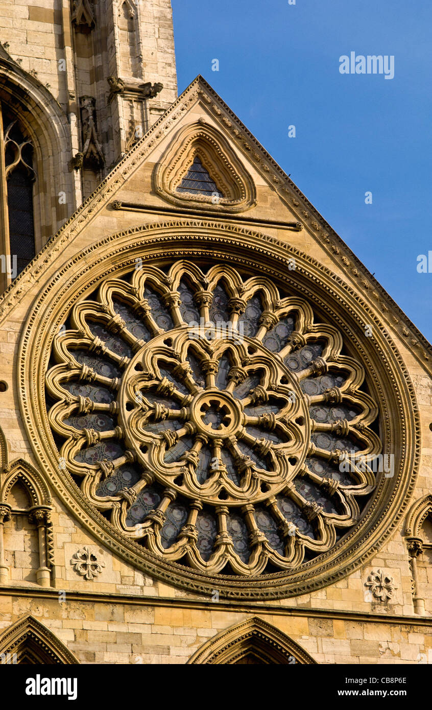 Exterior view of the Rose window, York Minster, York, UK Stock Photo ...