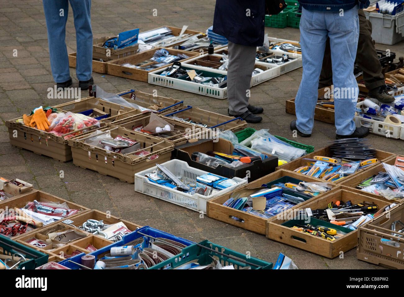 Tools Laid out at Market Shopping Stock Photo - Alamy