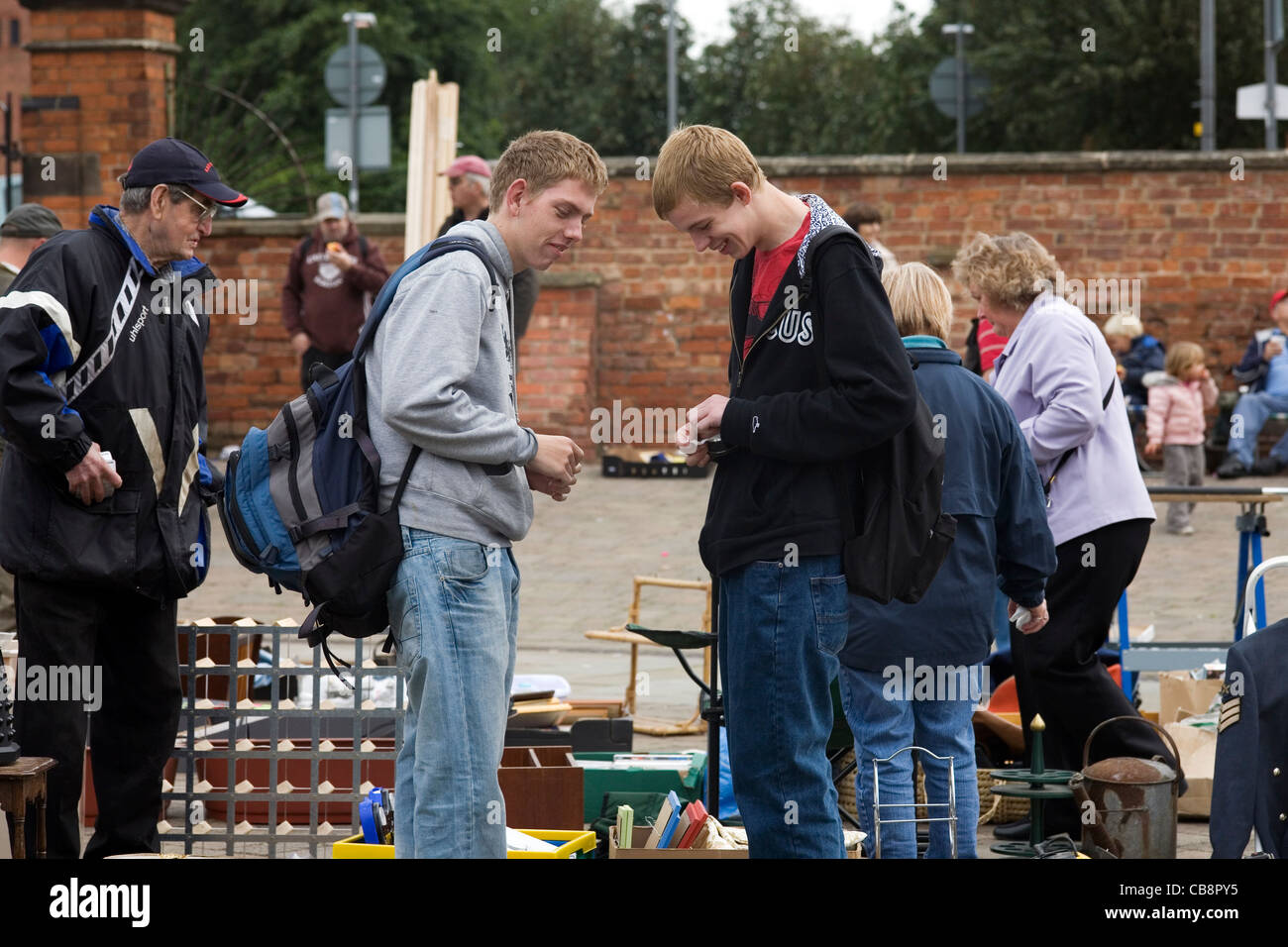 Young Boys at Junk Auction Stock Photo - Alamy