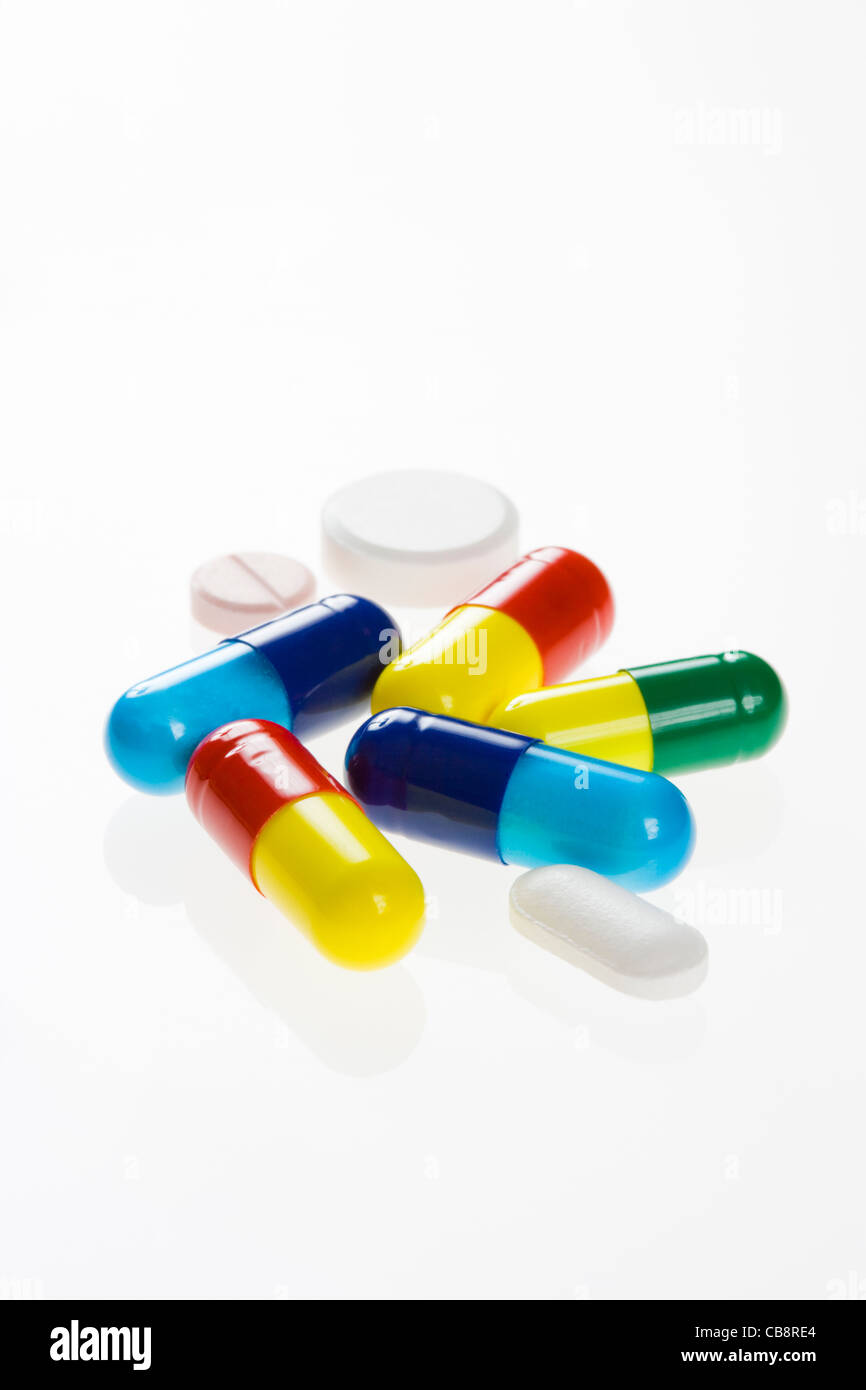 Close up pills tablets Cut Out Stock Images & Pictures - Alamy