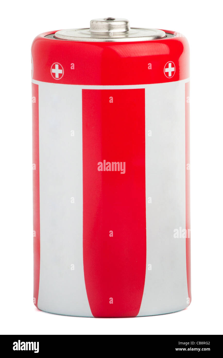 Big battery close-up isolated on white Stock Photo - Alamy