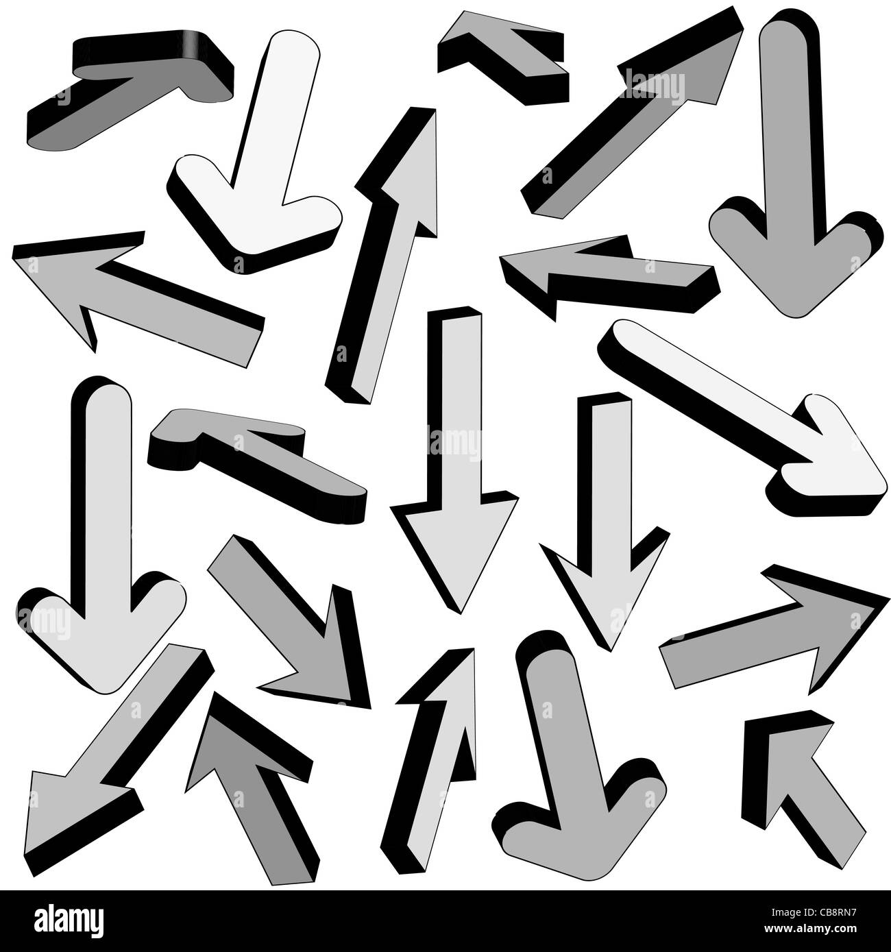 Vector set of gray arrows Stock Photo - Alamy