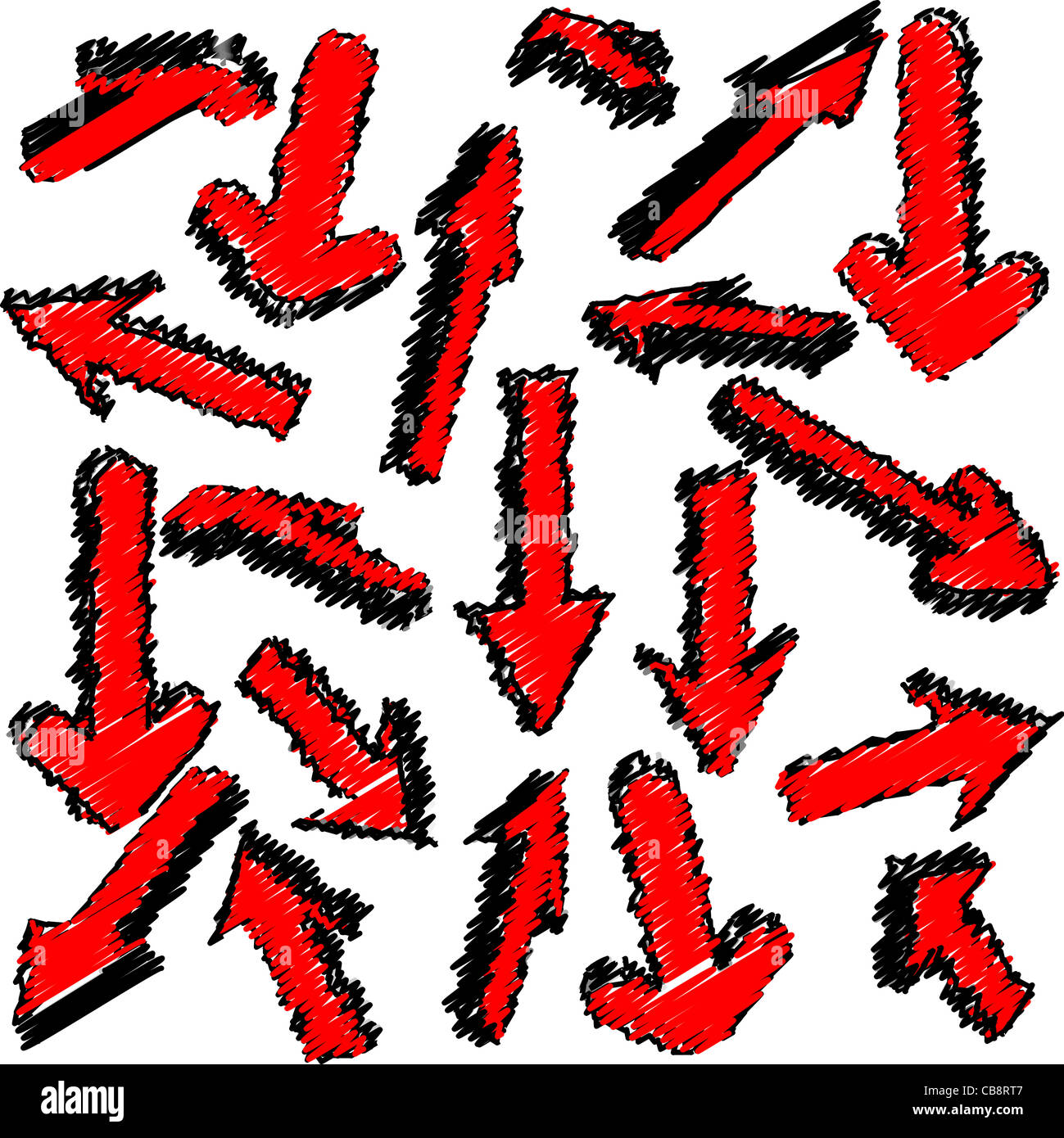 Vector set of red arrows Stock Photo - Alamy